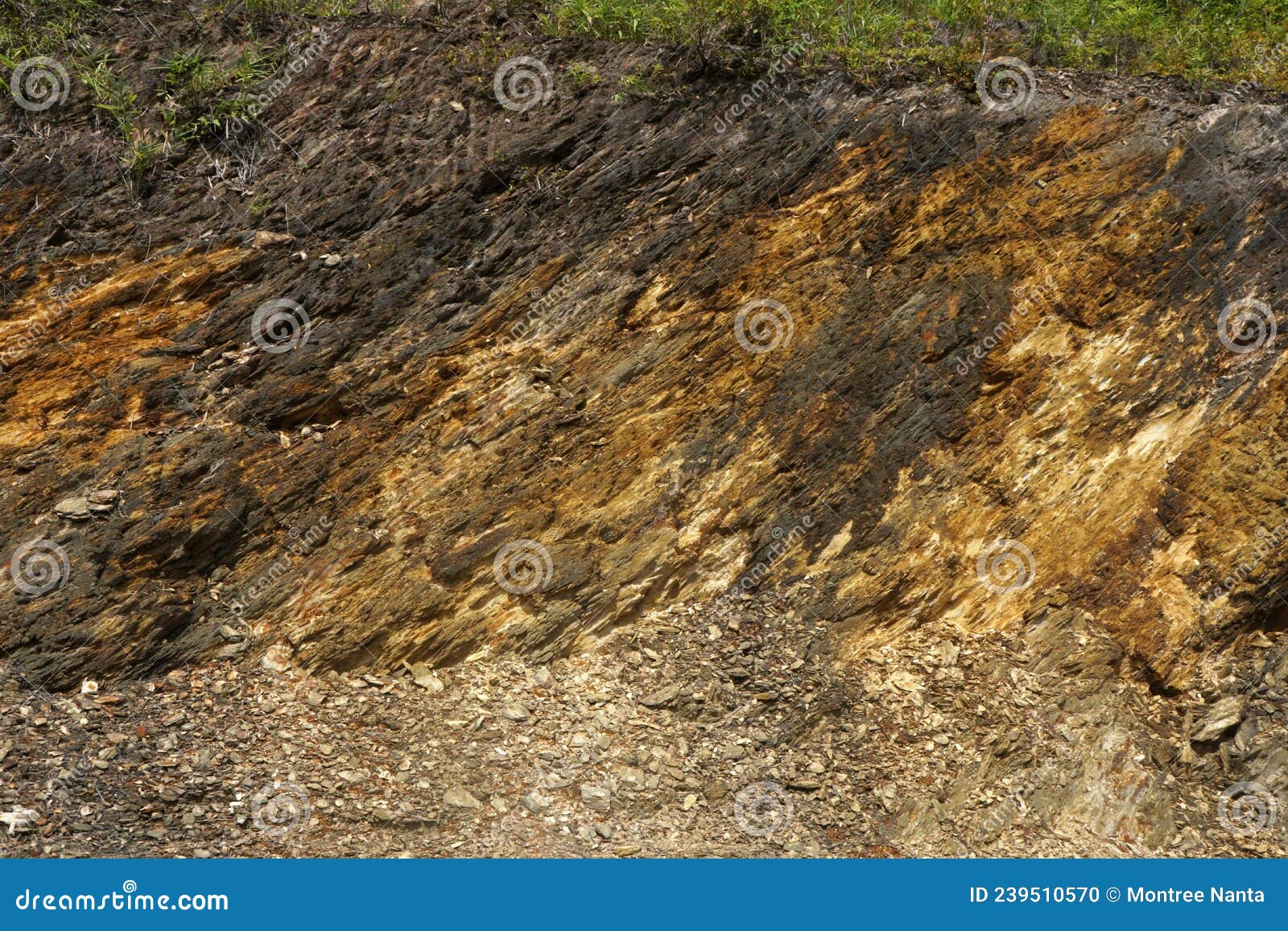 Geological Structure Gray Shale Sedimentary Rock in the Nature. Stock ...