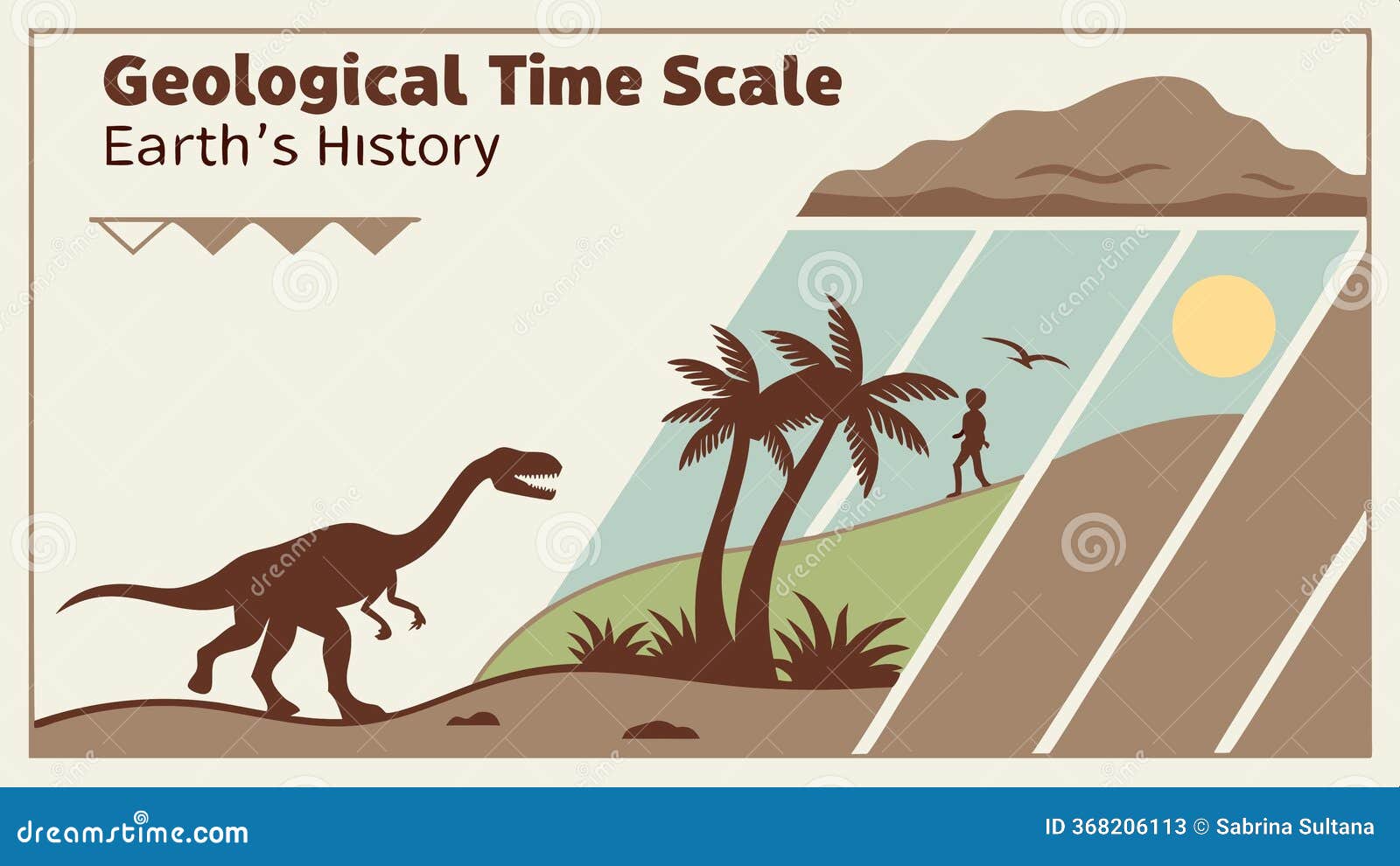 Geological Timeline Landing Page Template. Scientist Female Characters ...