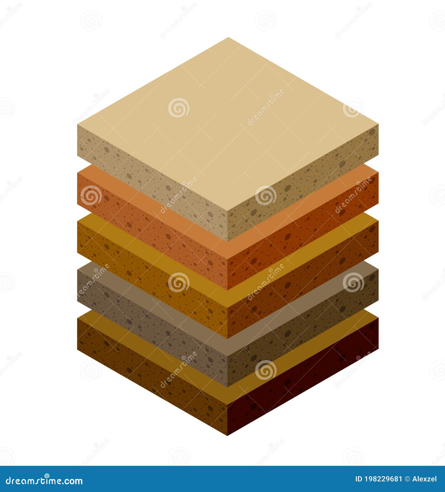 Geological and Underground Layers of Soil Under the Isometric Stock ...