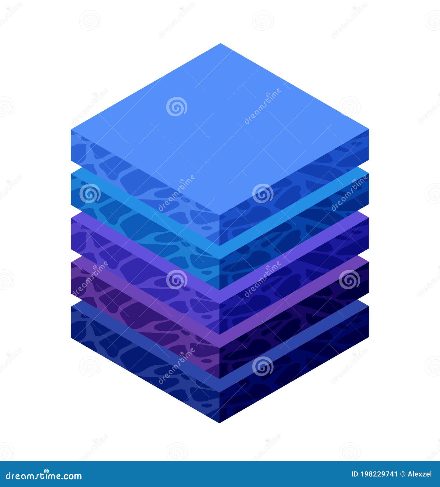 Geological and Underground Layers of Soil Under the Isometric Stock ...