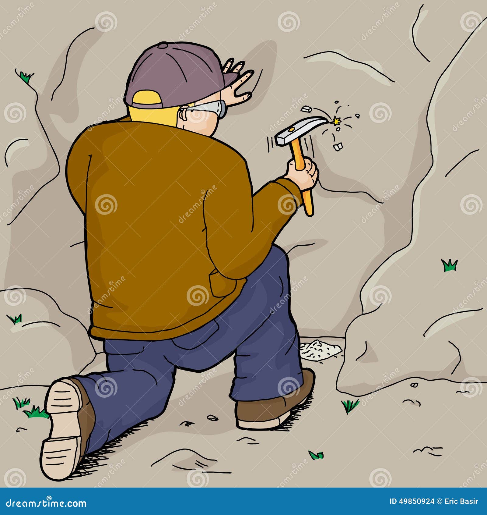 Geologist Collecting Specimens Stock Illustration - Illustration of ...