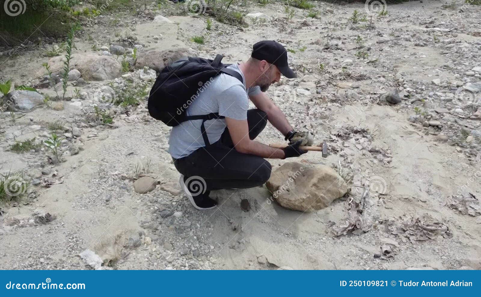 Geologist on field stock video. Video of rock, science - 250109821