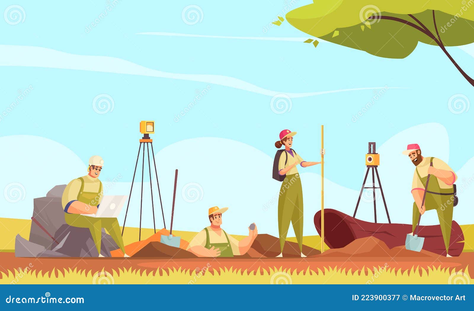 Geologist Soil Flat Composition Stock Vector - Illustration of geology ...