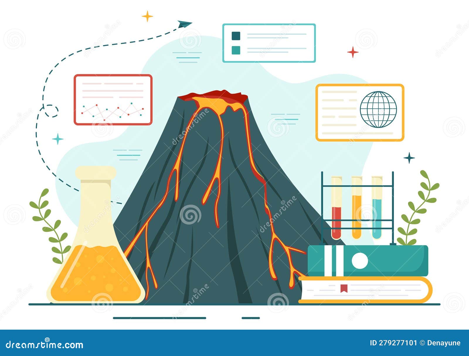 Geologist Vector Illustration with Soil Analysis and Features of the ...
