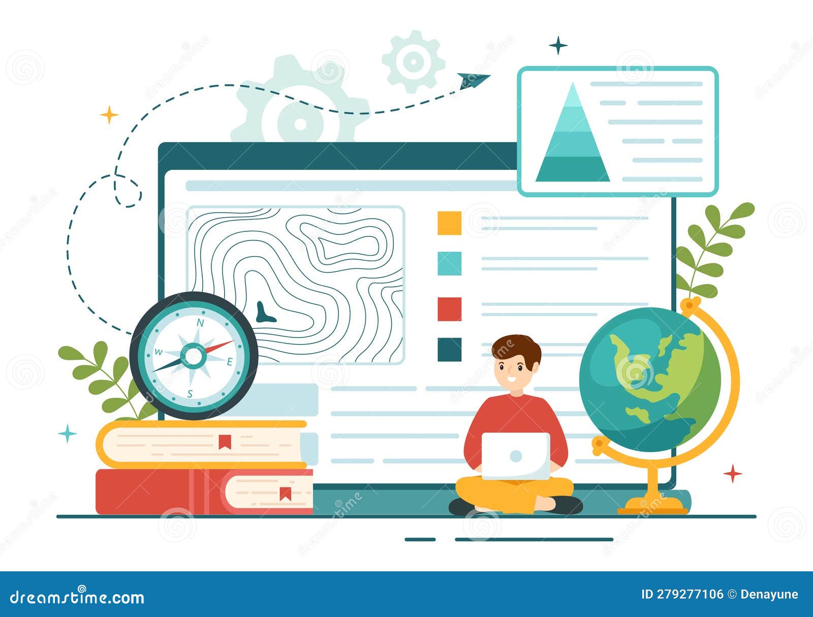 Geologist Vector Illustration with Soil Analysis and Features of the ...