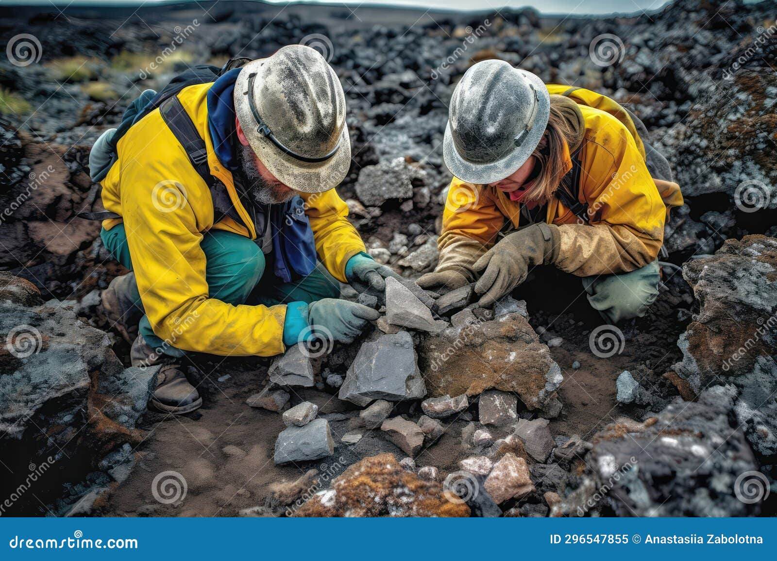 Geologists Examining Rock Samples for Uranium Content and Quality ...