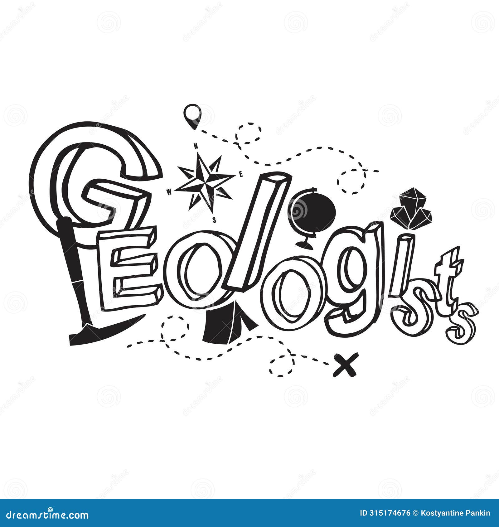 Geologists Profession stock vector. Illustration of drawing - 315174676