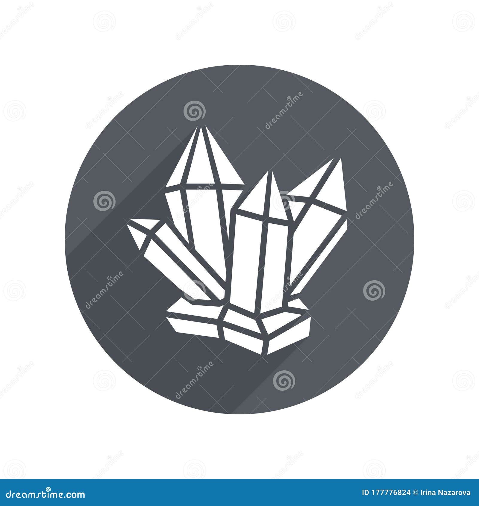 Mineral Circle Icon Flat with Long Shadow Stock Vector - Illustration ...