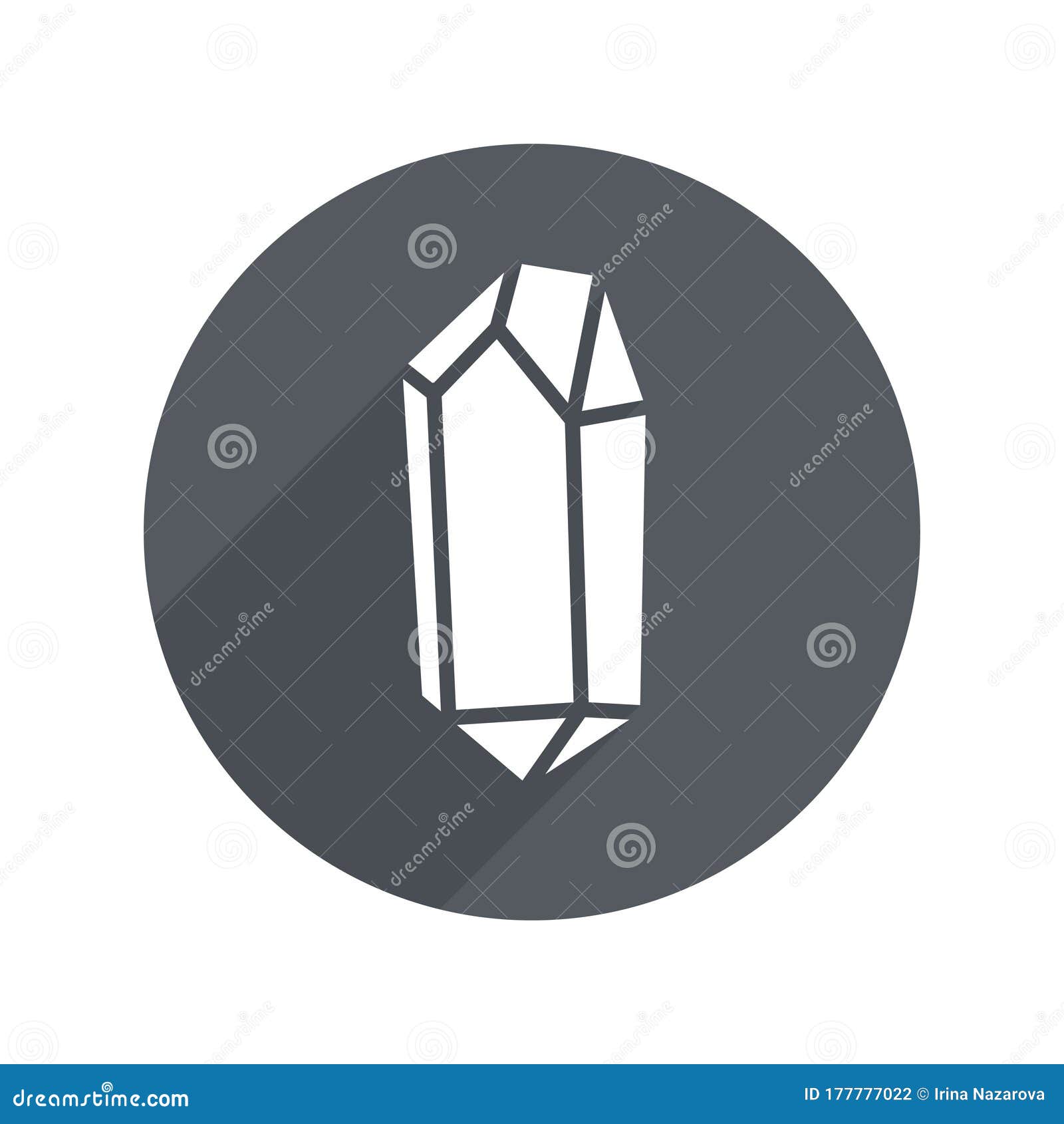 Mineral Circle Icon Flat with Long Shadow Stock Vector - Illustration ...