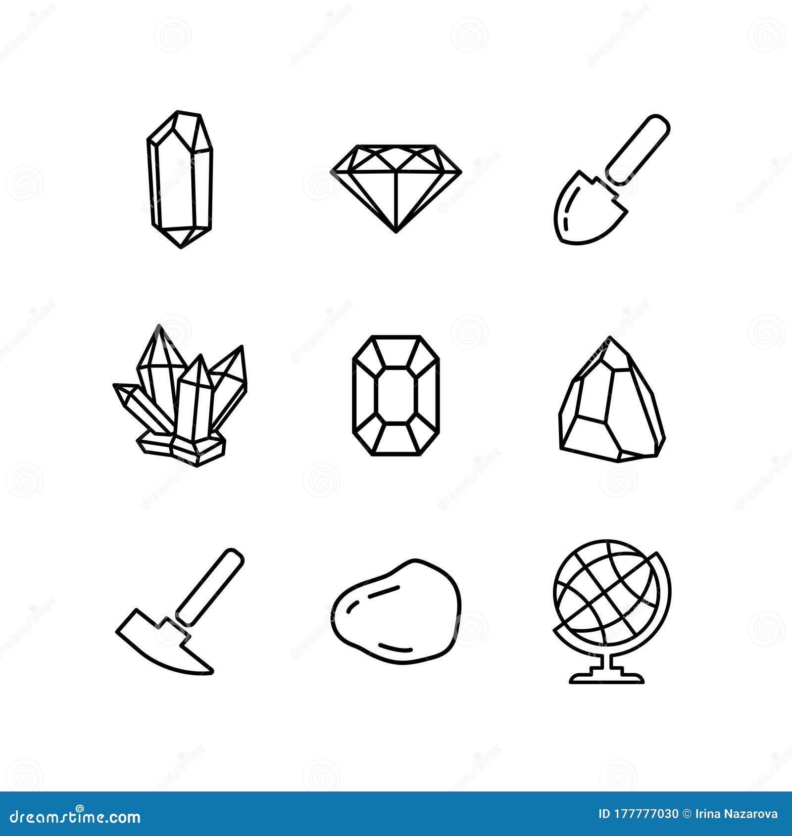 Geology Icons Set for Science, School, University Stock Vector ...