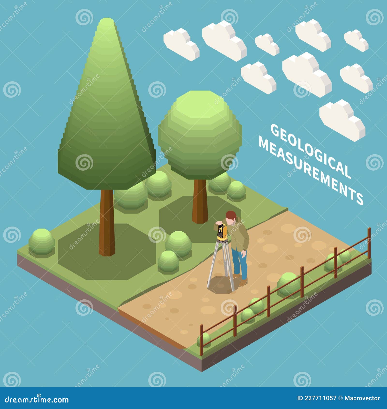 Geology Earth Exploration Isometric Composition Stock Vector ...