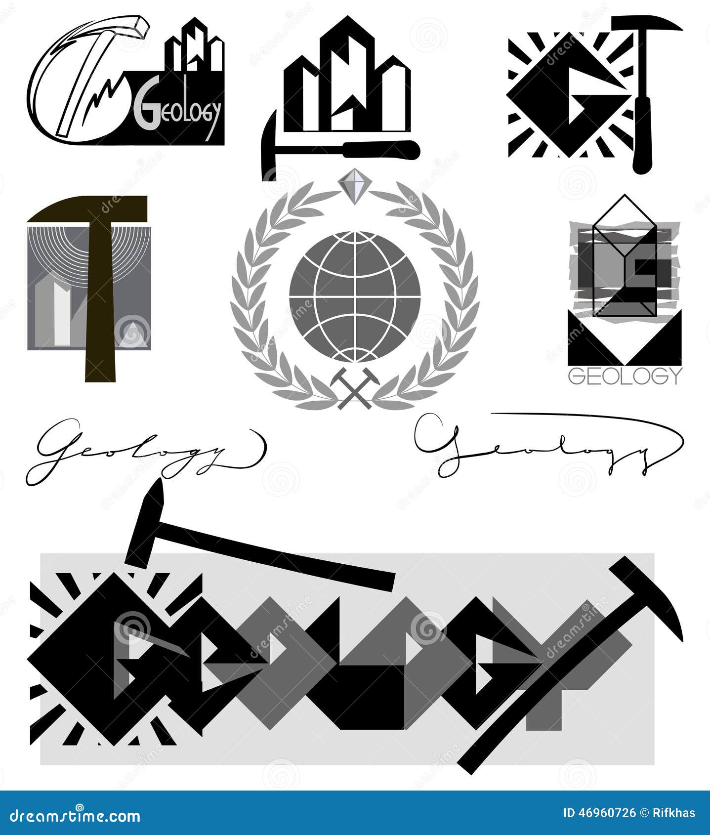 Geology emblem stock illustration. Illustration of discovery - 46960726