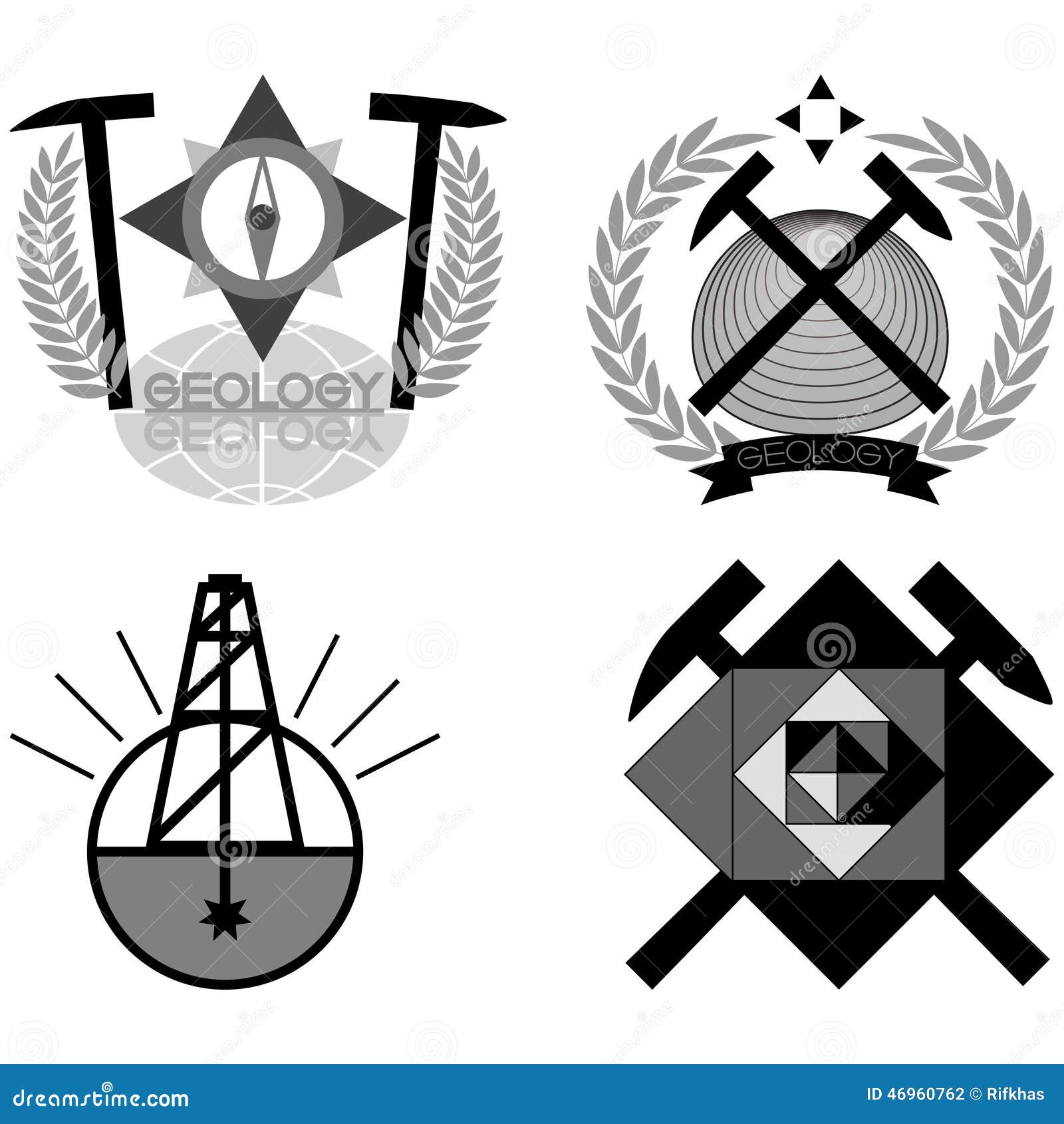 Geology emblem stock illustration. Illustration of equipment - 46960762