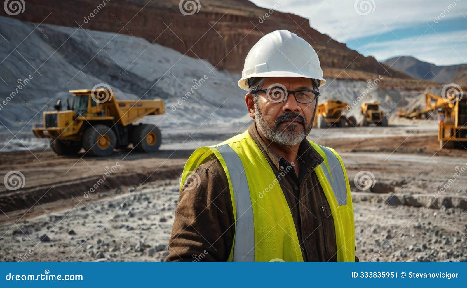 Geology Engineer at Lithium Mining Site Stock Illustration ...