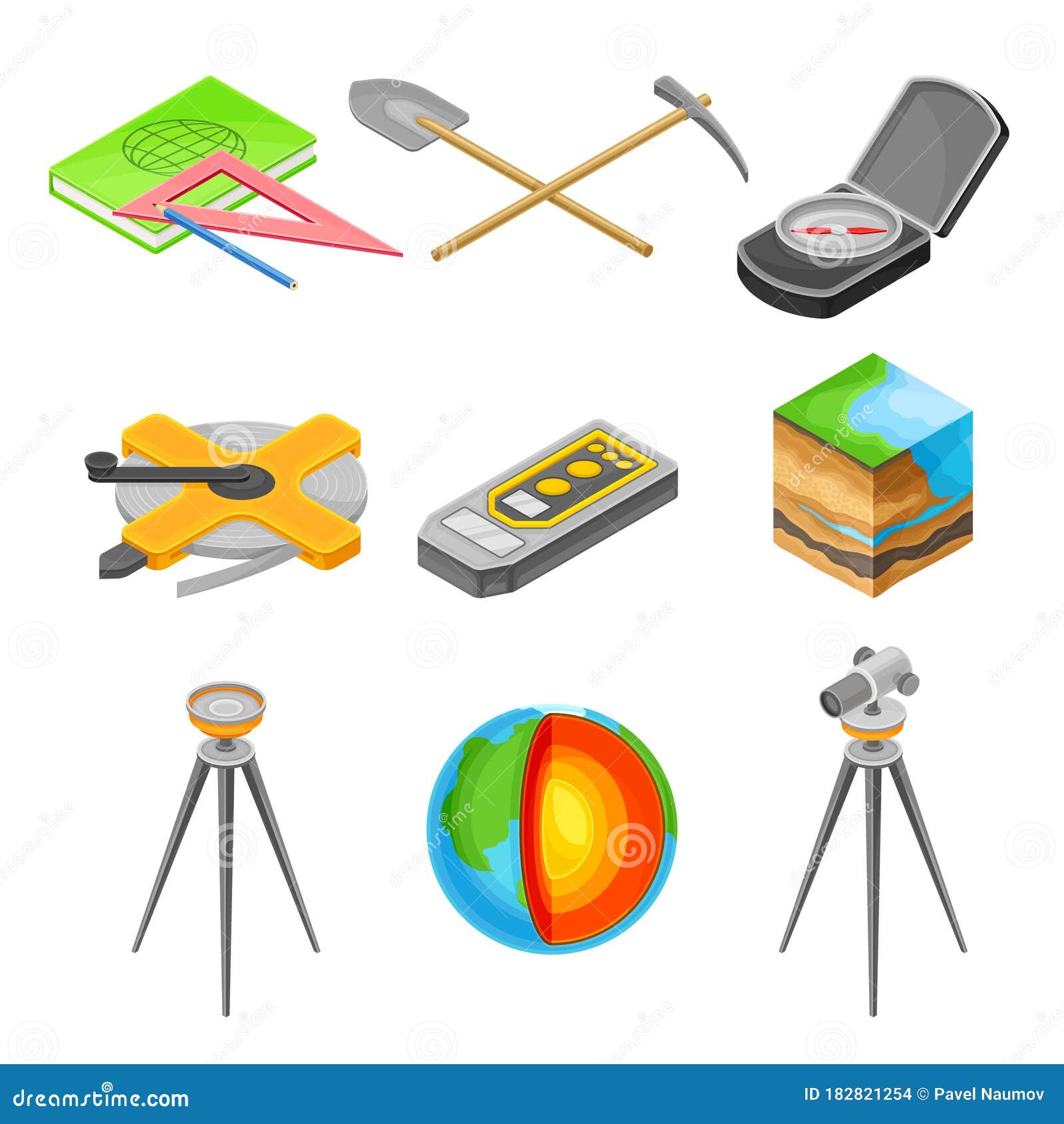 Geology Measurement Instruments with Soil Cross Section and Prospecting ...