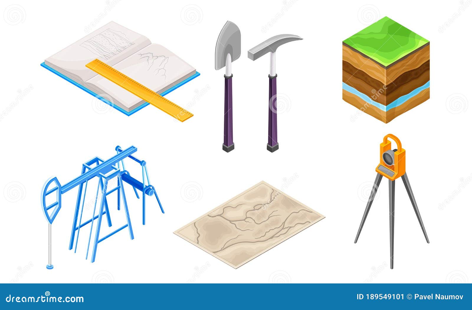 Geology Measurement Instruments with Soil Cross Section and Prospecting ...