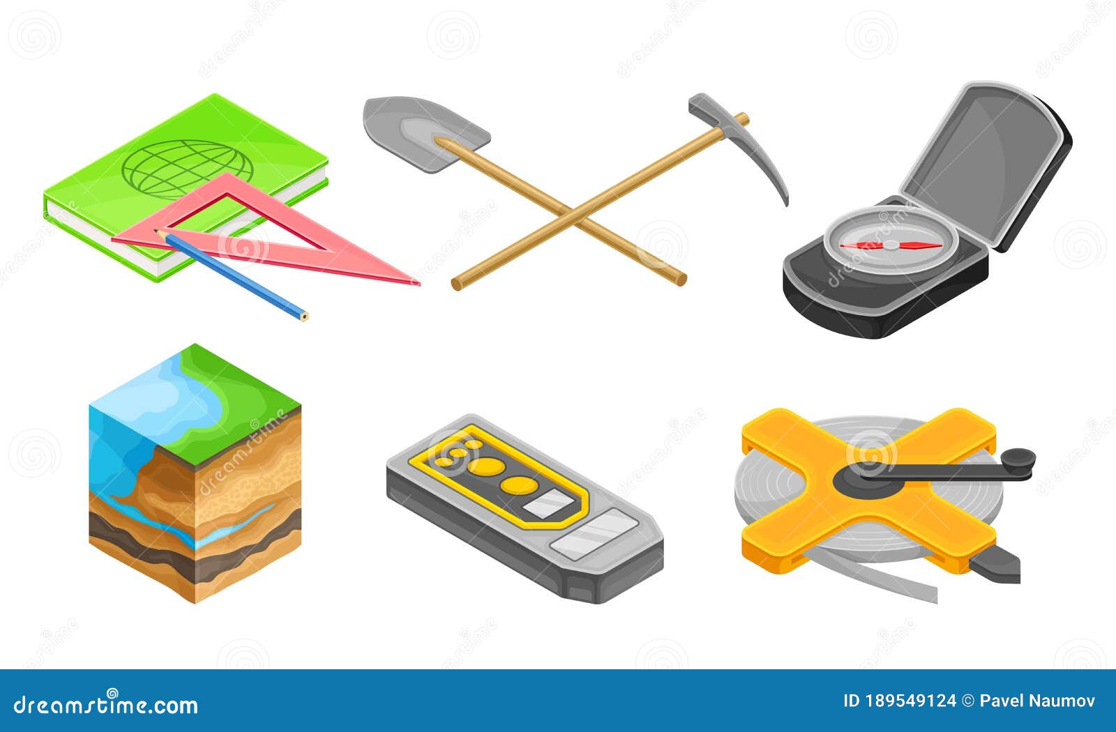 Geology Measurement Instruments With Soil Cross Section And Tripod ...