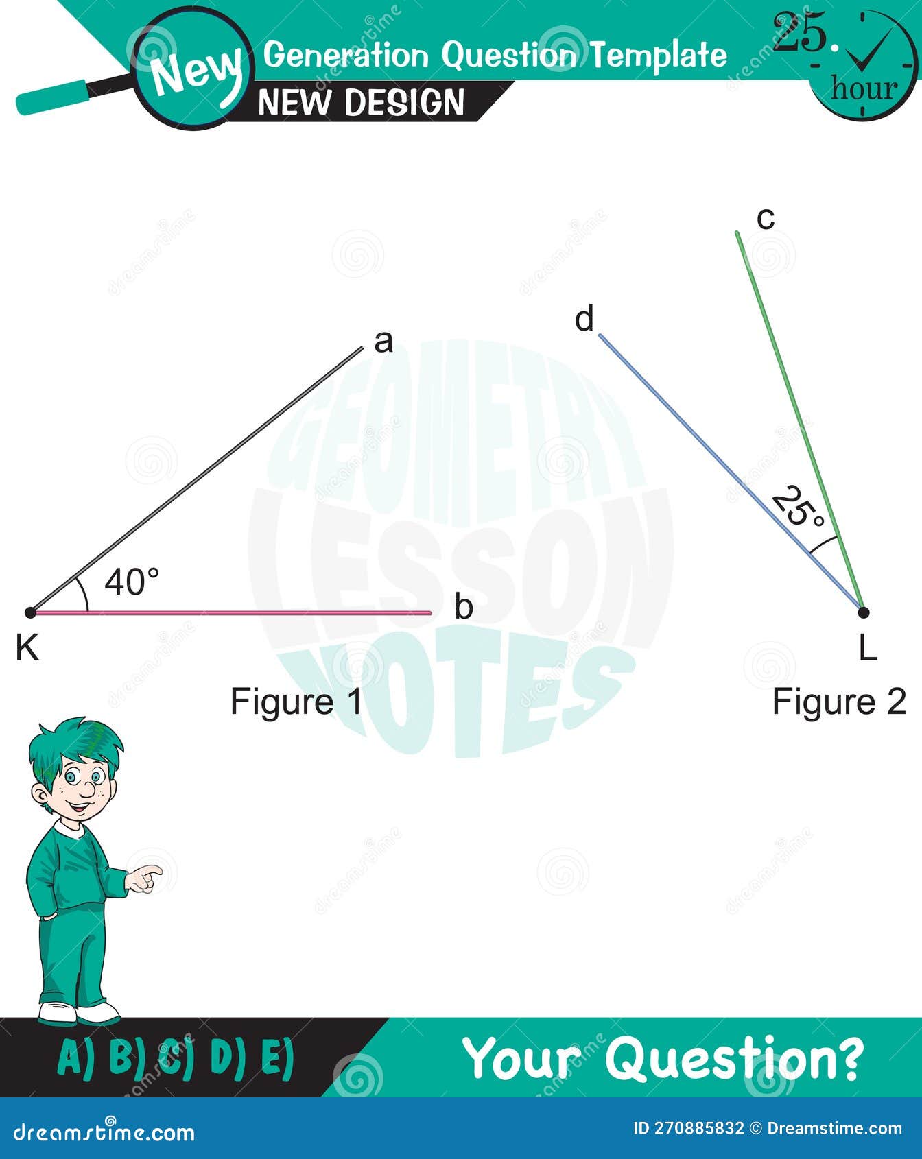 Math, Angles, Angles on the Plane, Angle Questions, Exam Question Stock ...