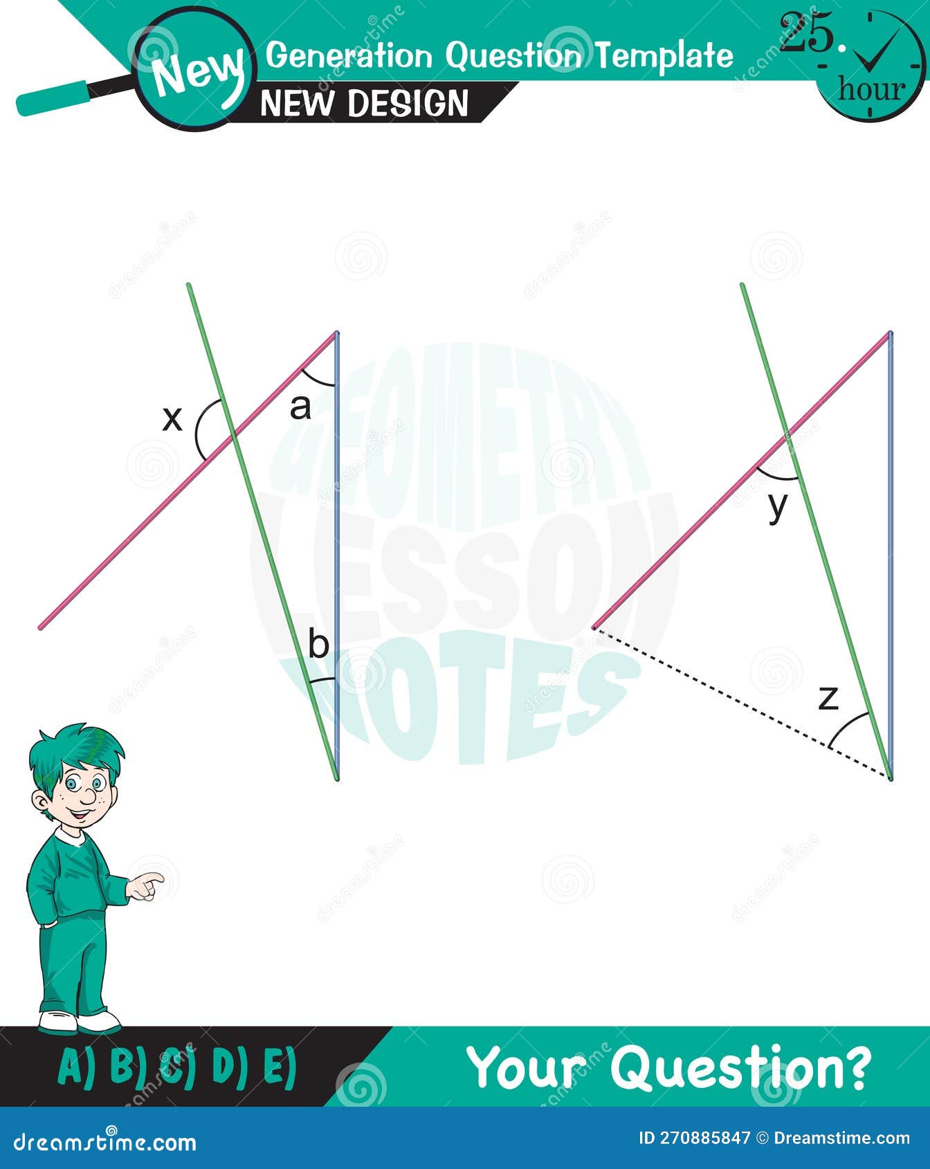 Math, Angles, Angles on the Plane, Angle Questions, Exam Question Stock ...