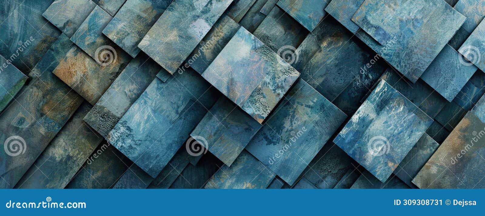Geometric Abstract Art, Background with Blue Stones Stock Illustration ...