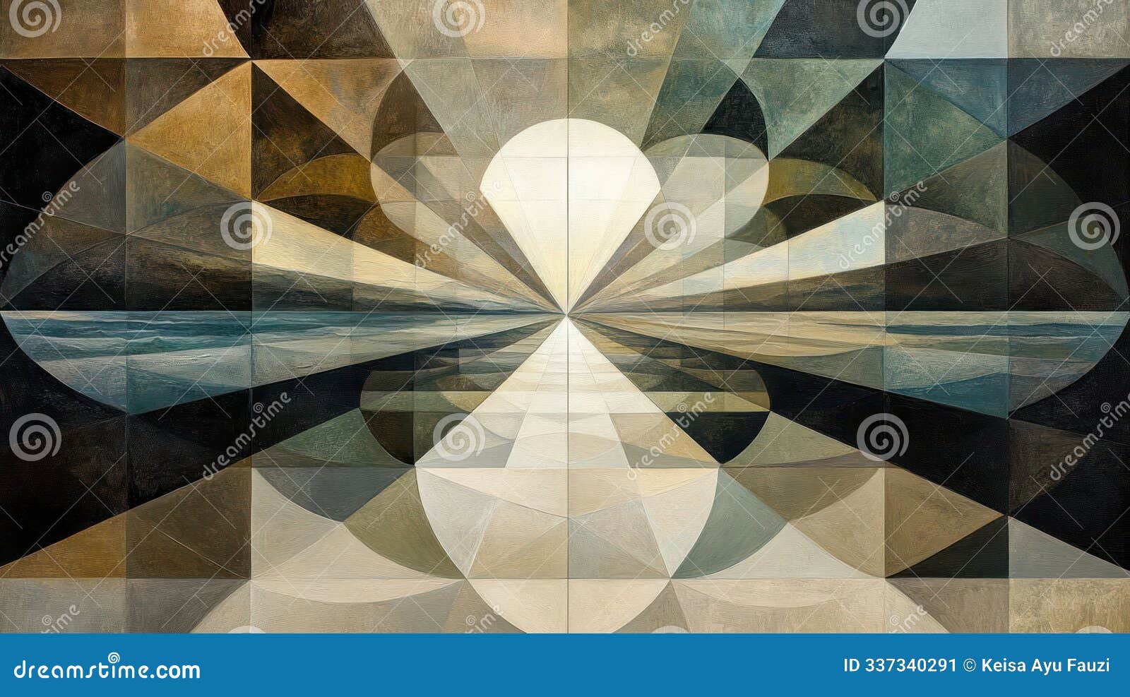 A Geometric Abstract Artwork Featuring Converging Lines and Shapes ...