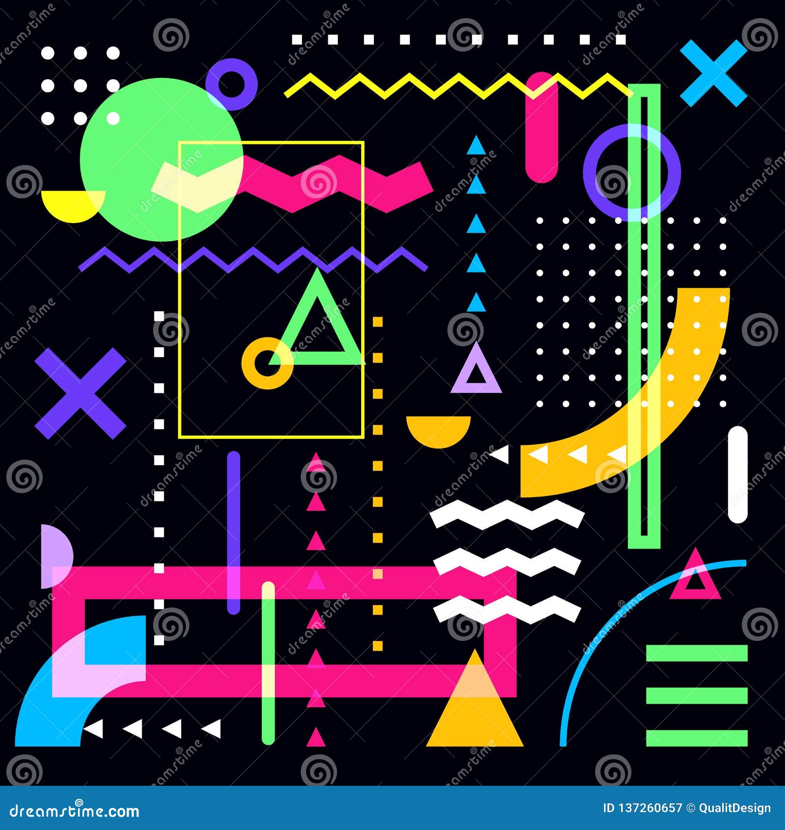 Geometric Abstract Background. Colorful Vector Trendy Design Elements ...