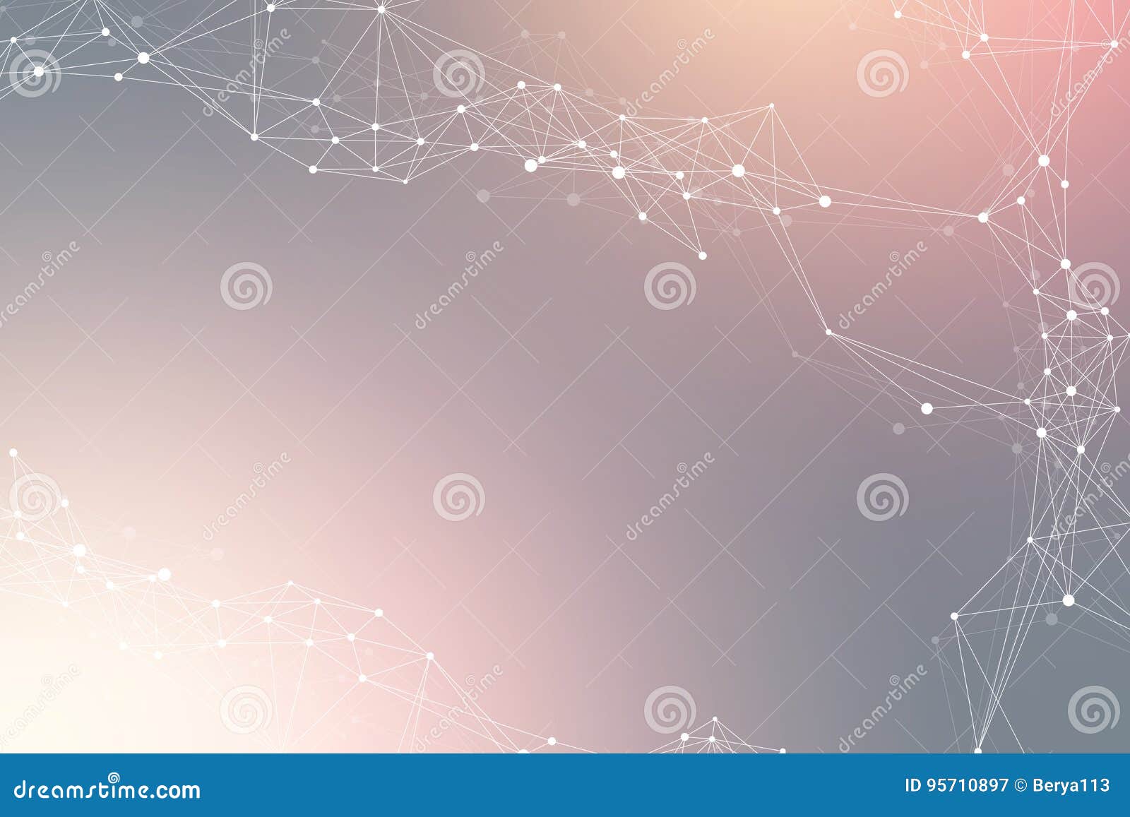 Geometric Abstract Background with Connected Line and Dots. Network and ...