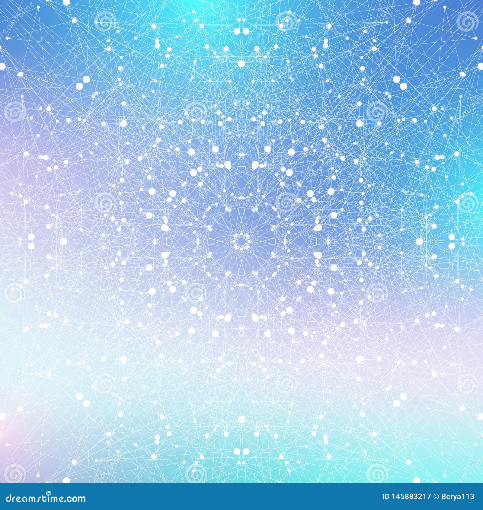 Geometric Abstract Background with Connected Line and Dots. Network and ...