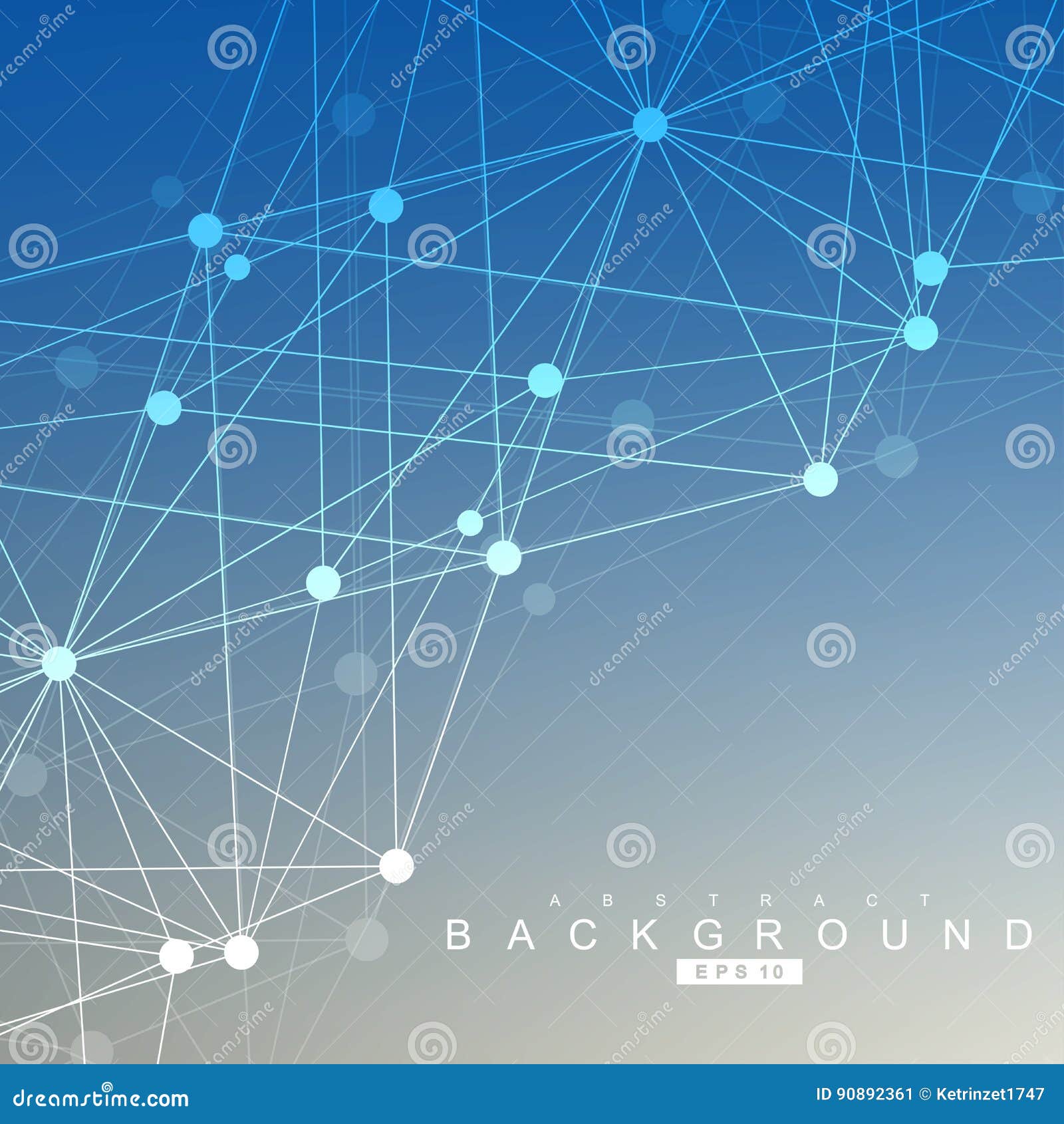 Geometric Abstract Background with Connected Line and Dots. Scientific ...