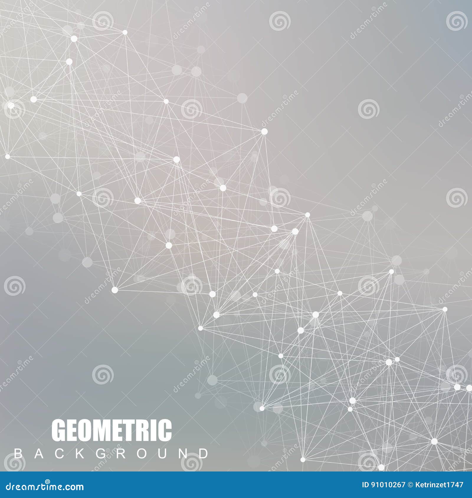 Geometric Abstract Background with Connected Line and Dots. Scientific ...