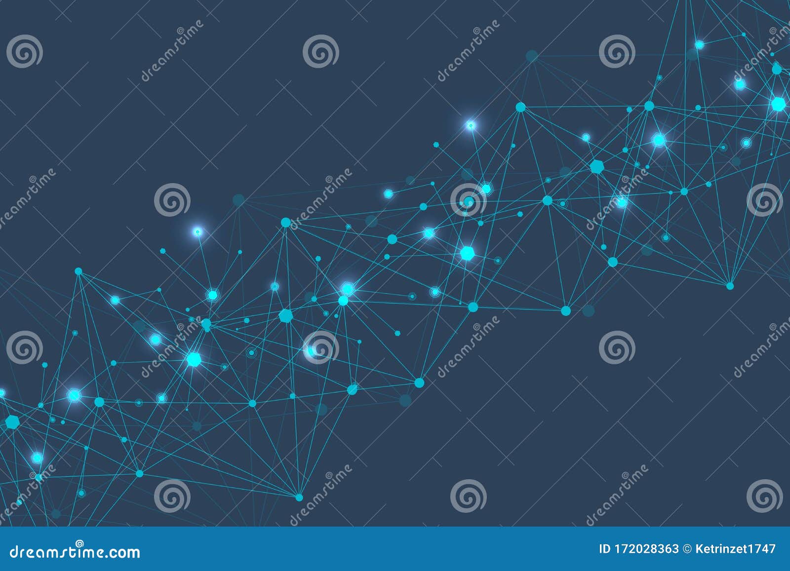 Geometric Abstract Background with Connected Line and Dots. Structure ...