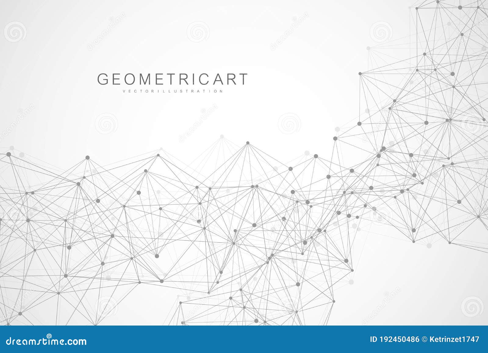 Geometric Abstract Background with Connected Line and Dots. Structure ...