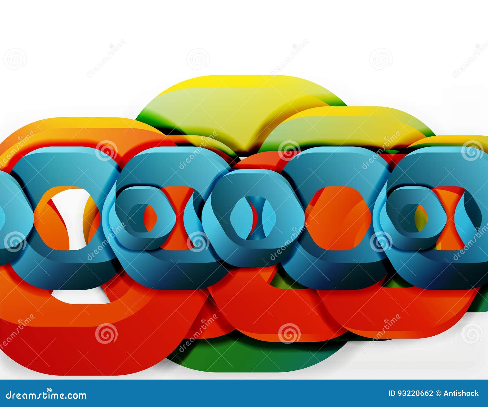 Geometric Abstract Background, Cut Chain Shapes or Hexagons on White ...