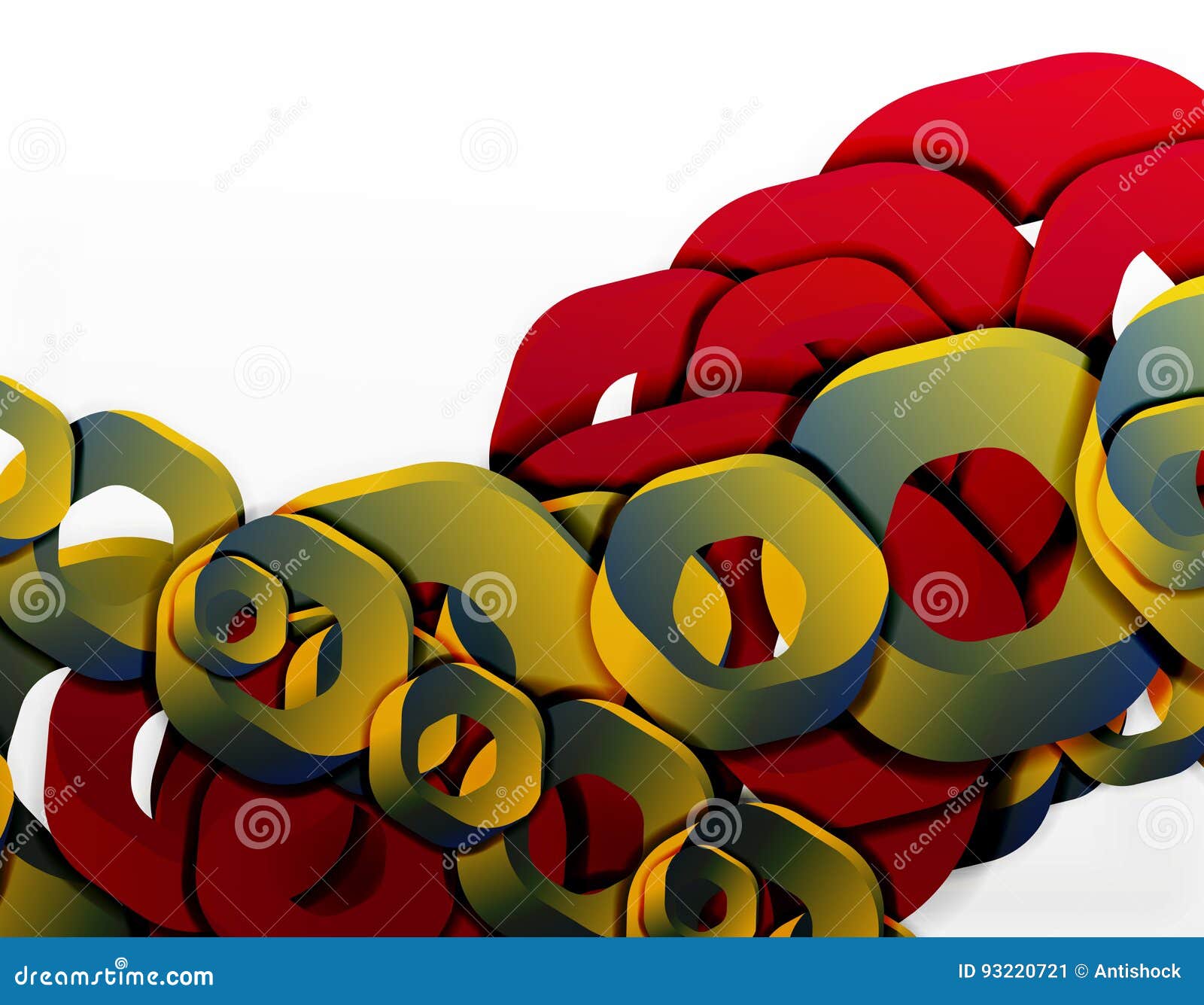 Geometric Abstract Background, Cut Chain Shapes or Hexagons on White ...