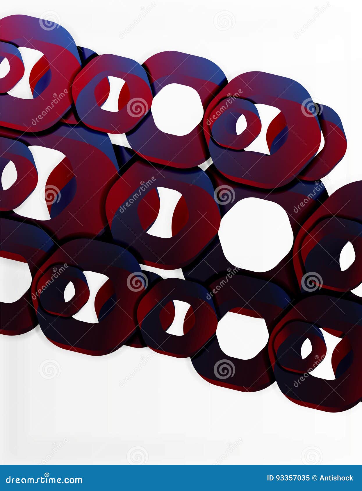 Geometric Abstract Background, Cut Chain Shapes or Hexagons on White ...