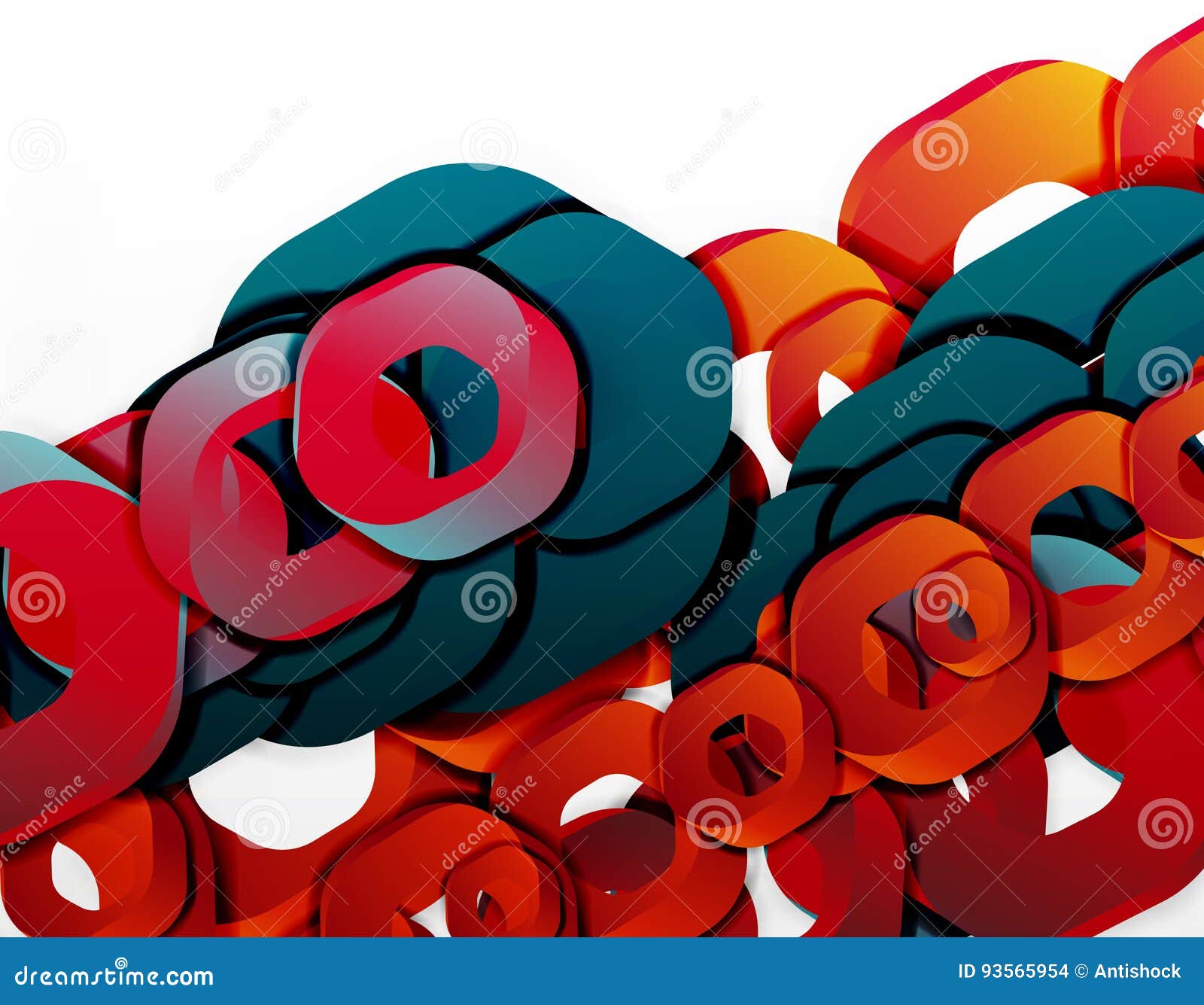 Geometric Abstract Background, Cut Chain Shapes or Hexagons on White ...