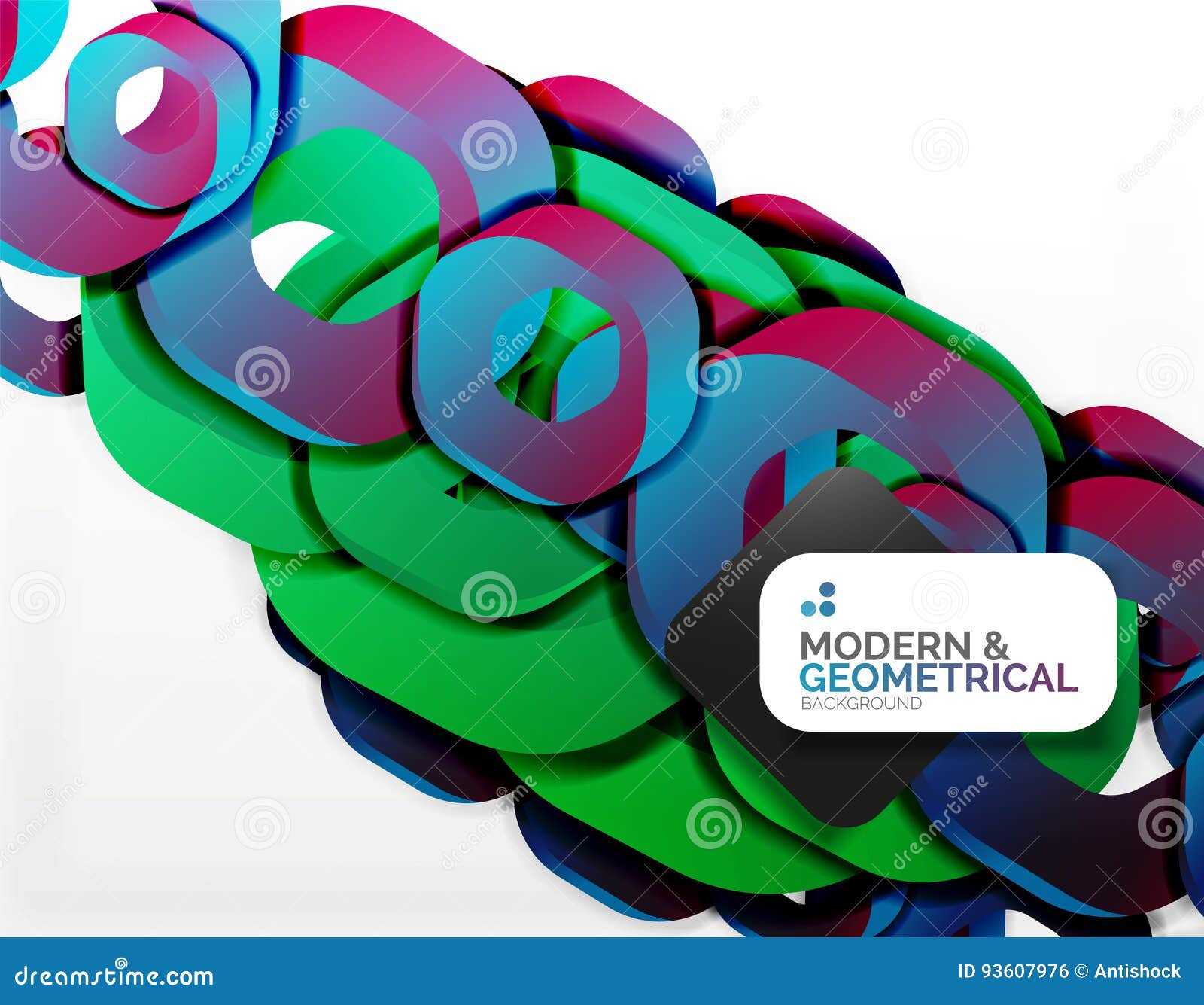 Geometric Abstract Background, Cut Chain Shapes or Hexagons on White ...