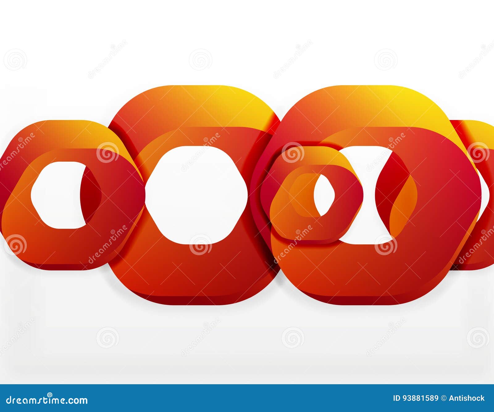 Geometric Abstract Background, Cut Chain Shapes or Hexagons on White ...