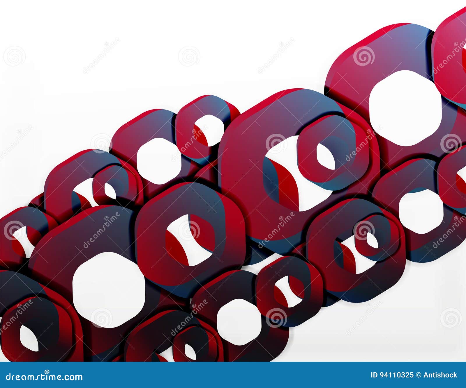 Geometric Abstract Background, Cut Chain Shapes or Hexagons on White ...