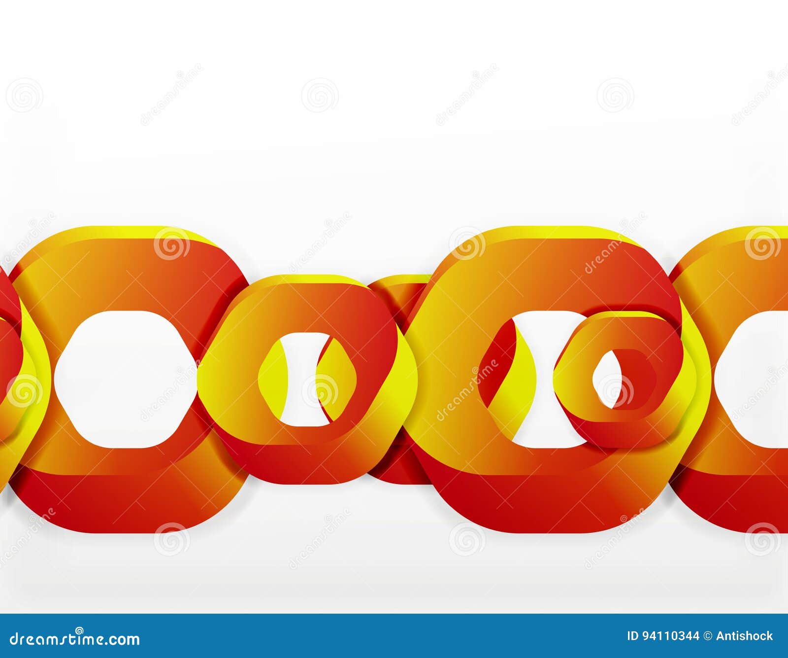 Geometric Abstract Background, Cut Chain Shapes or Hexagons on White ...