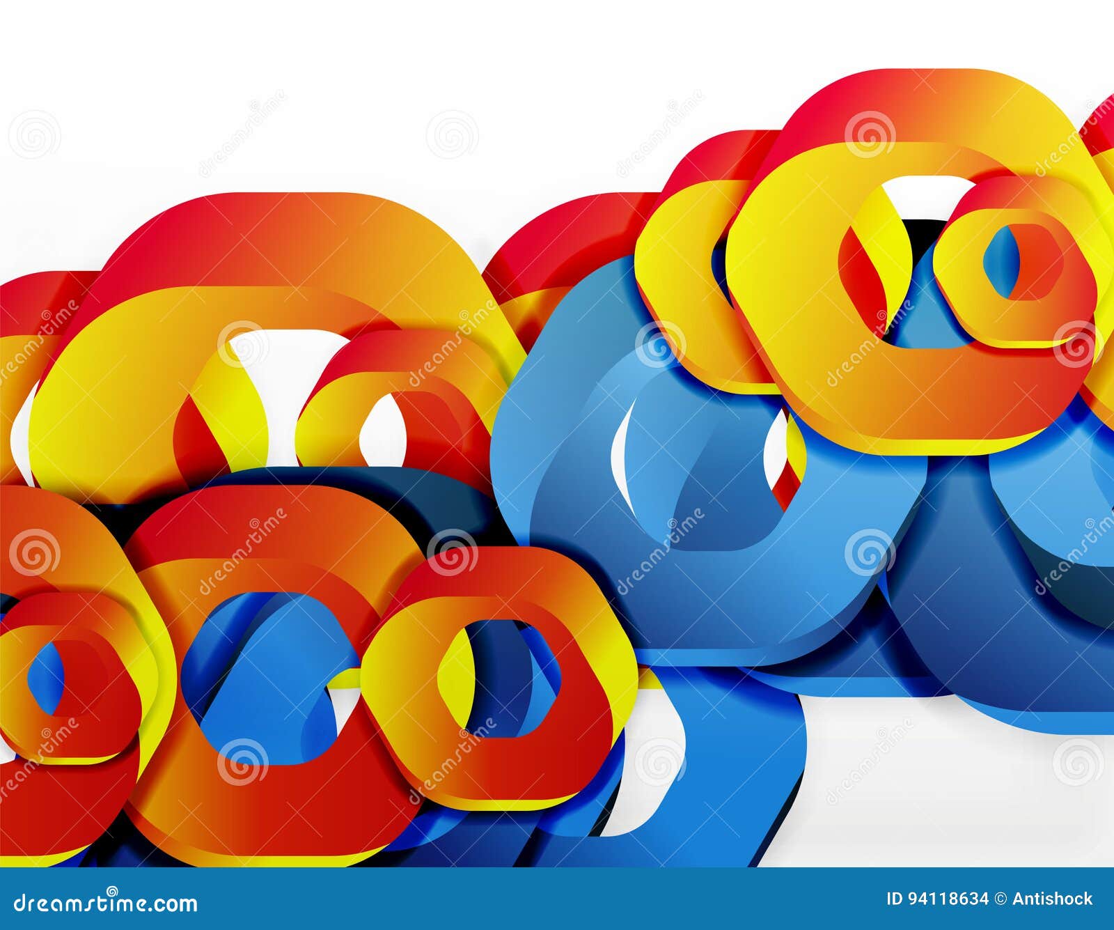 Geometric Abstract Background, Cut Chain Shapes or Hexagons on White ...