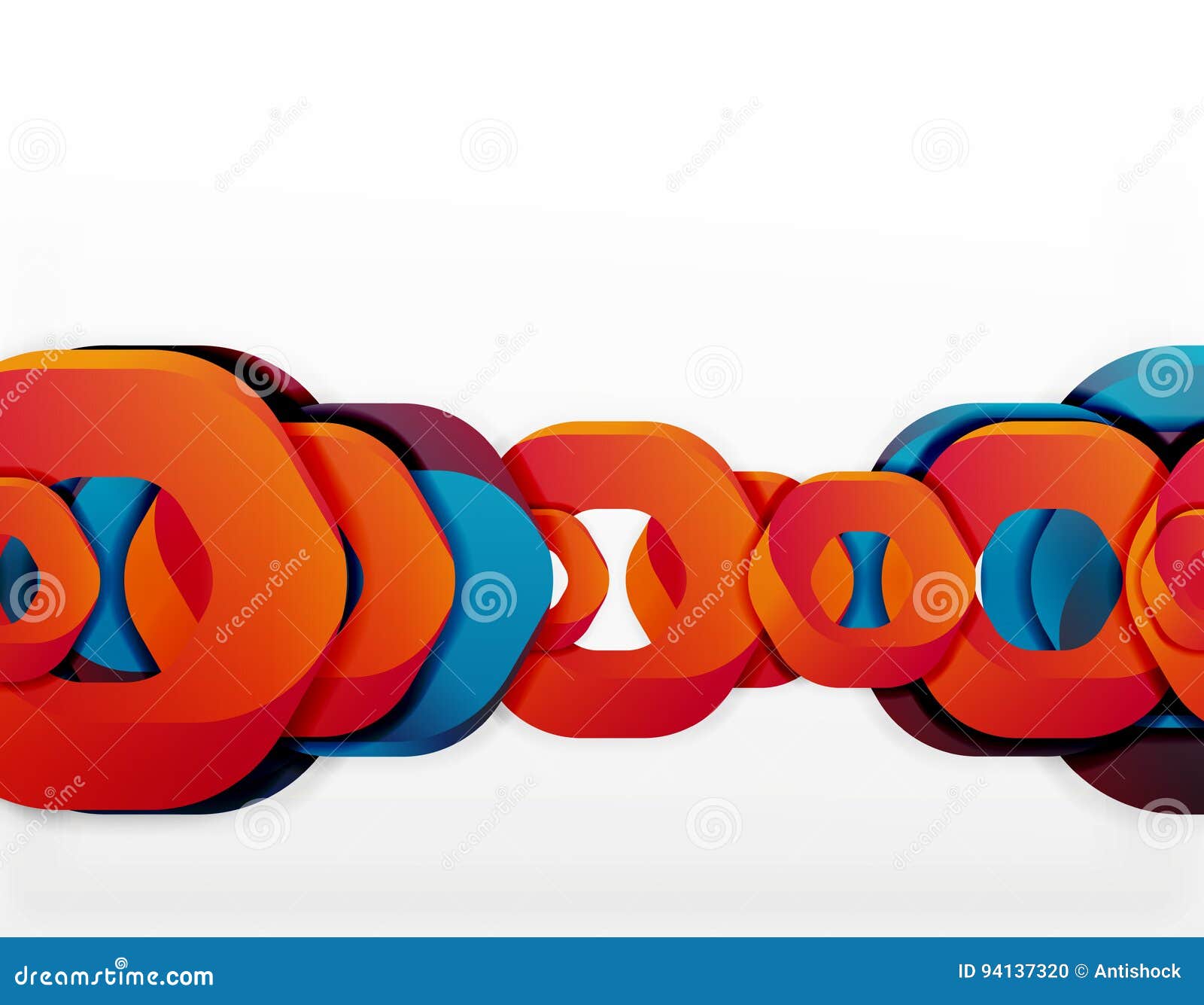 Geometric Abstract Background, Cut Chain Shapes or Hexagons on White ...