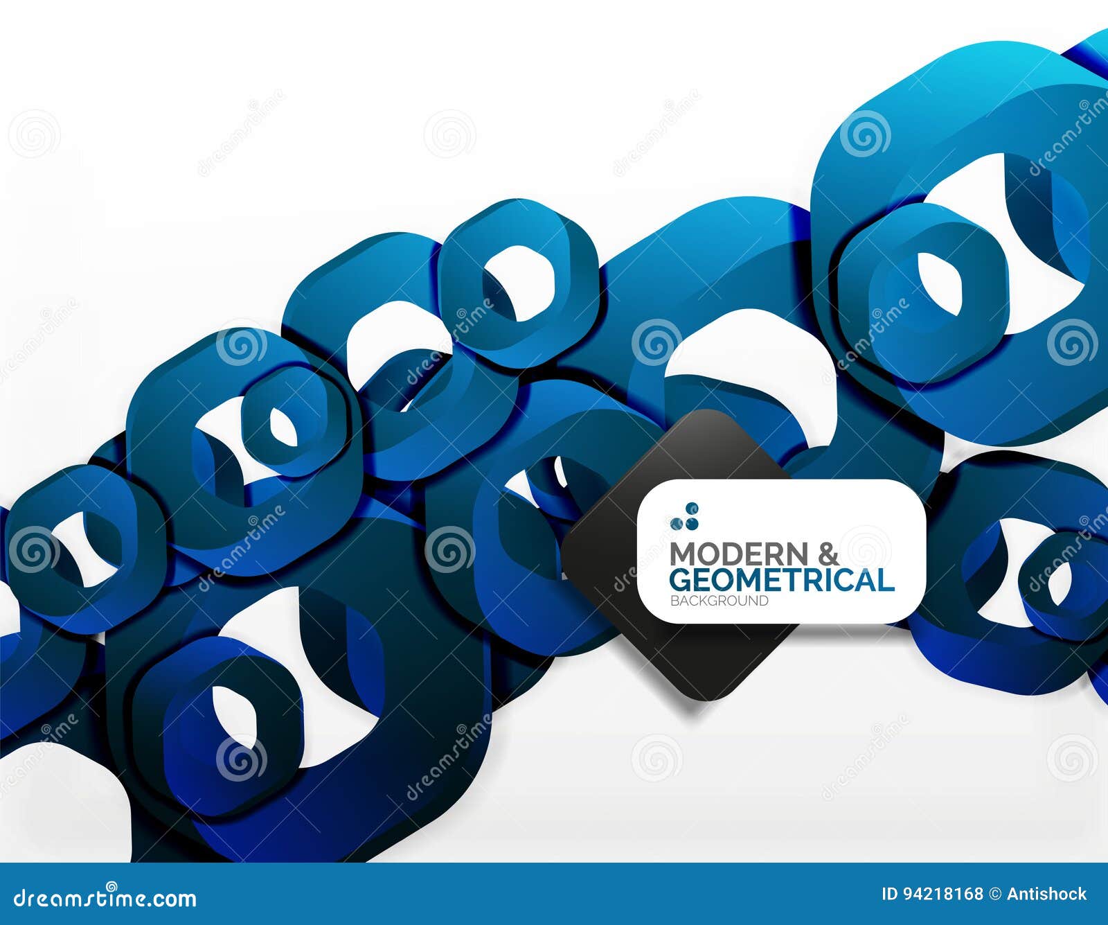 Geometric Abstract Background, Cut Chain Shapes or Hexagons on White ...