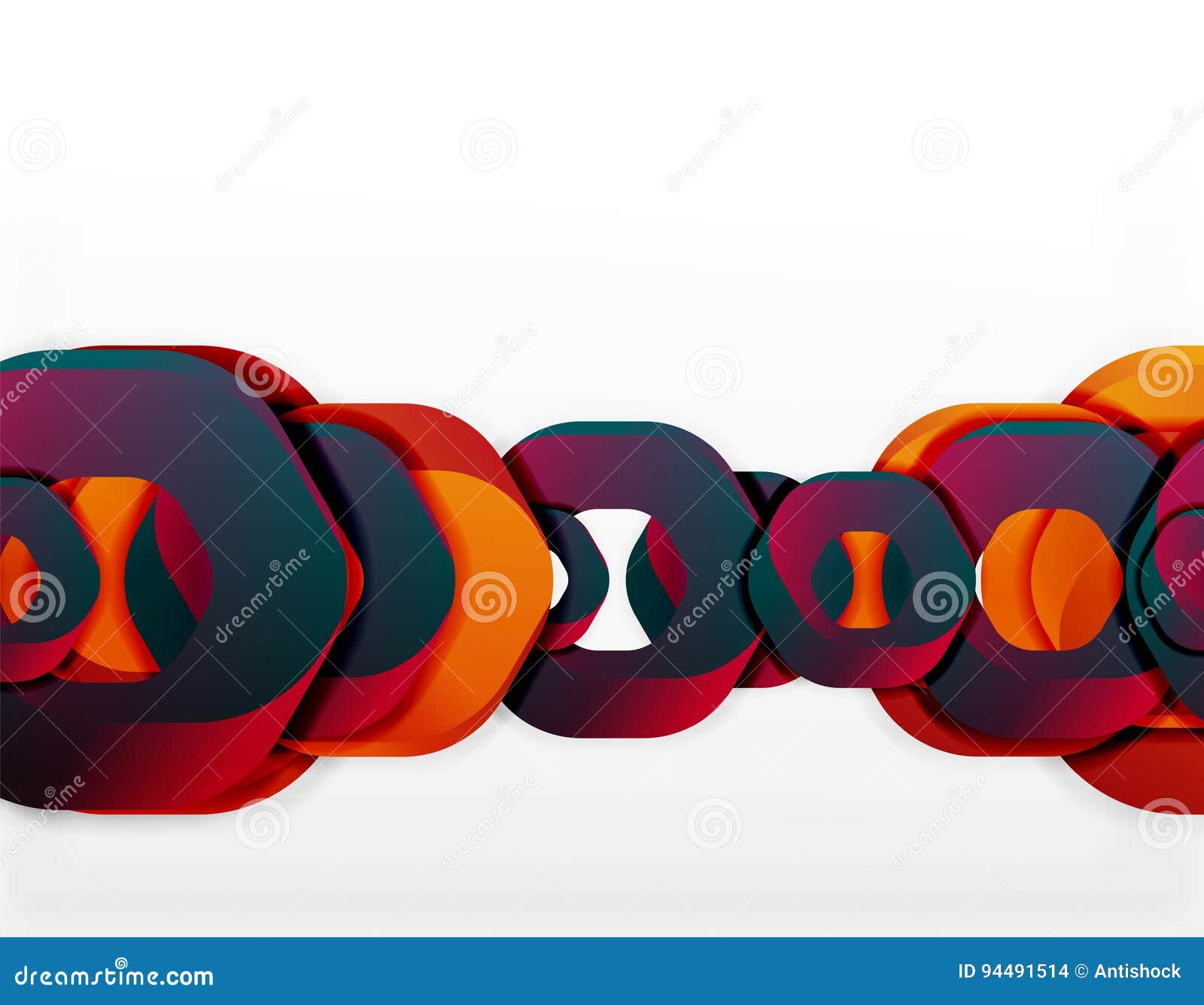 Geometric Abstract Background, Cut Chain Shapes or Hexagons on White ...