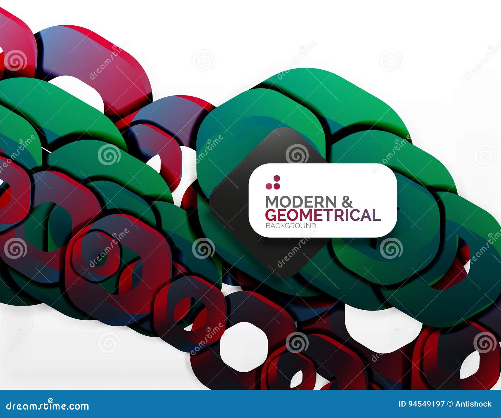 Geometric Abstract Background, Cut Chain Shapes or Hexagons on White ...