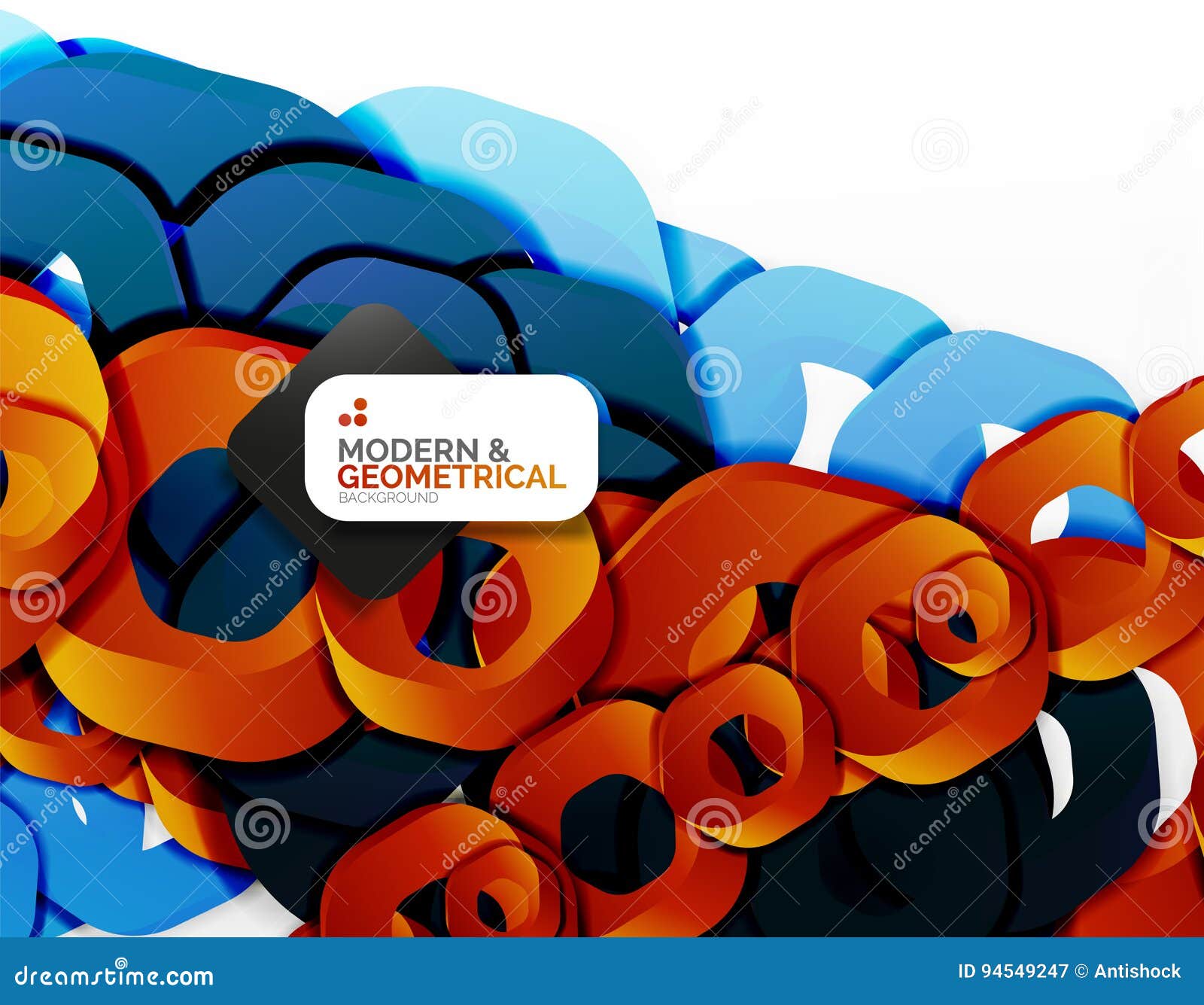 Geometric Abstract Background, Cut Chain Shapes or Hexagons on White ...