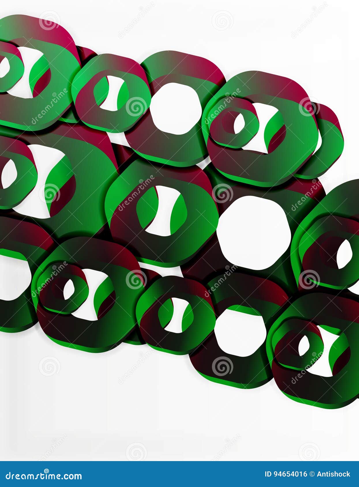 Geometric Abstract Background, Cut Chain Shapes or Hexagons on White ...