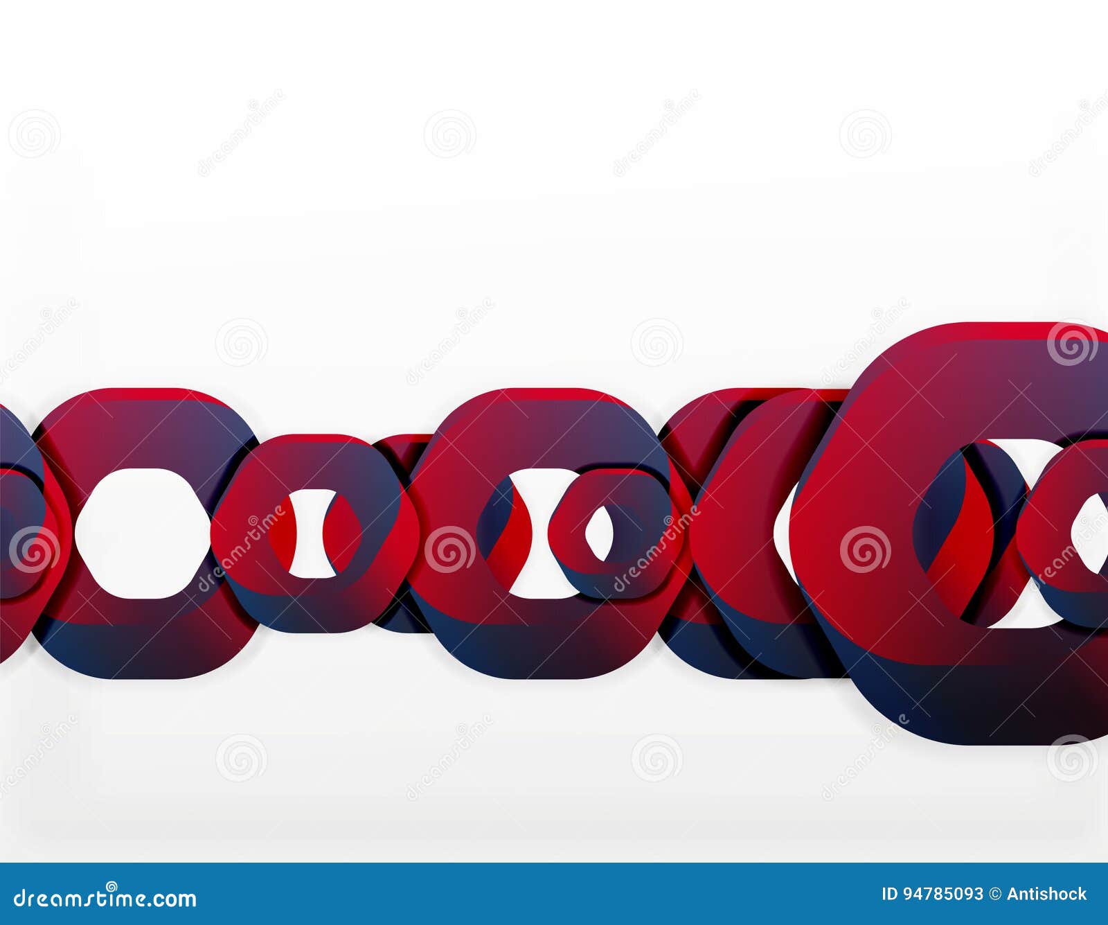 Geometric Abstract Background, Cut Chain Shapes or Hexagons on White ...