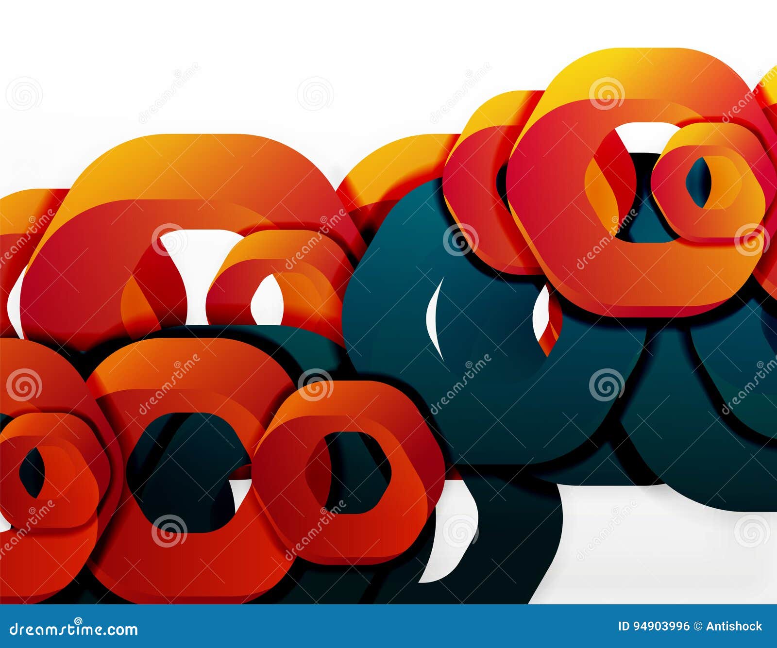 Geometric Abstract Background, Cut Chain Shapes or Hexagons on White ...