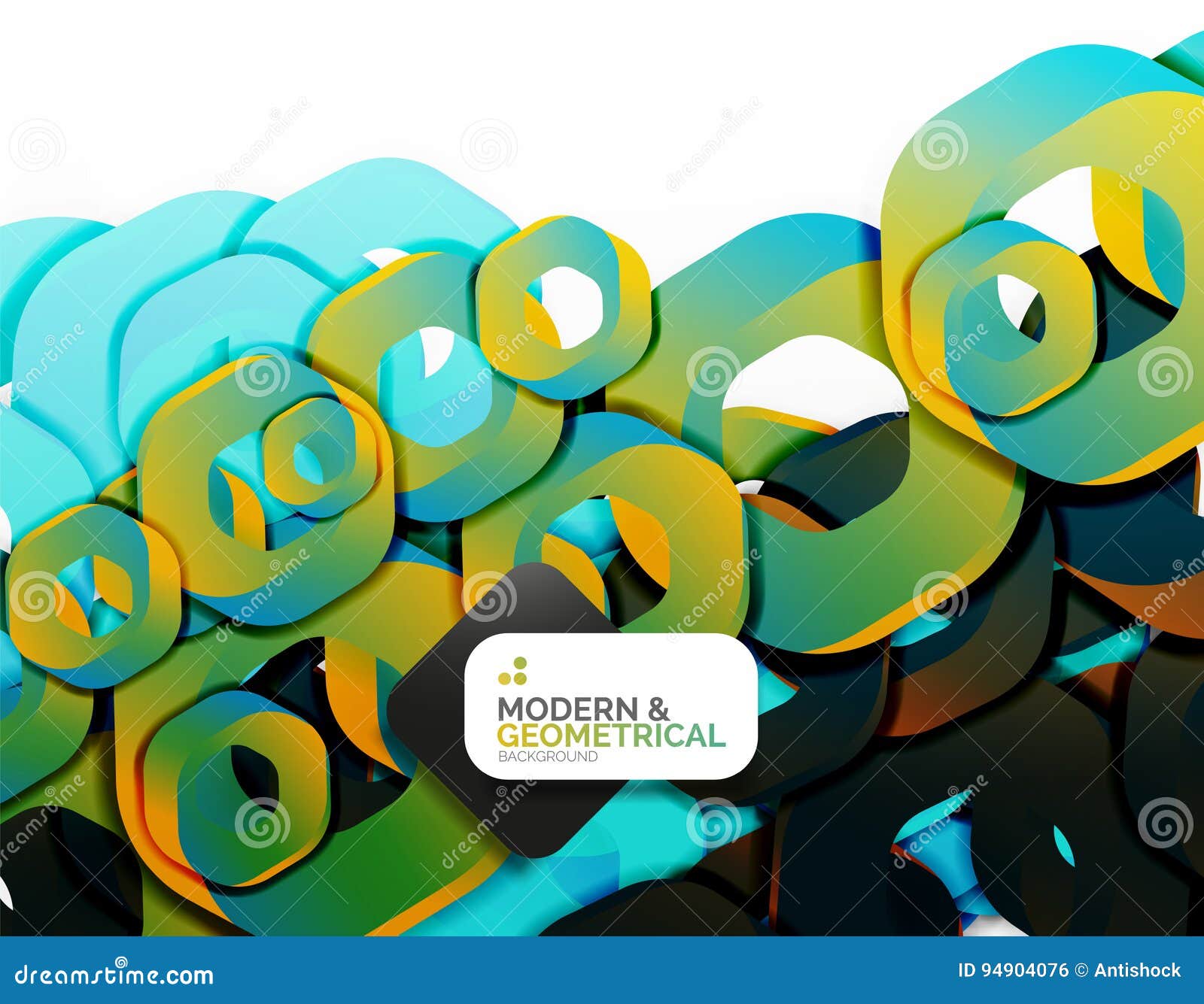 Geometric Abstract Background, Cut Chain Shapes or Hexagons on White ...